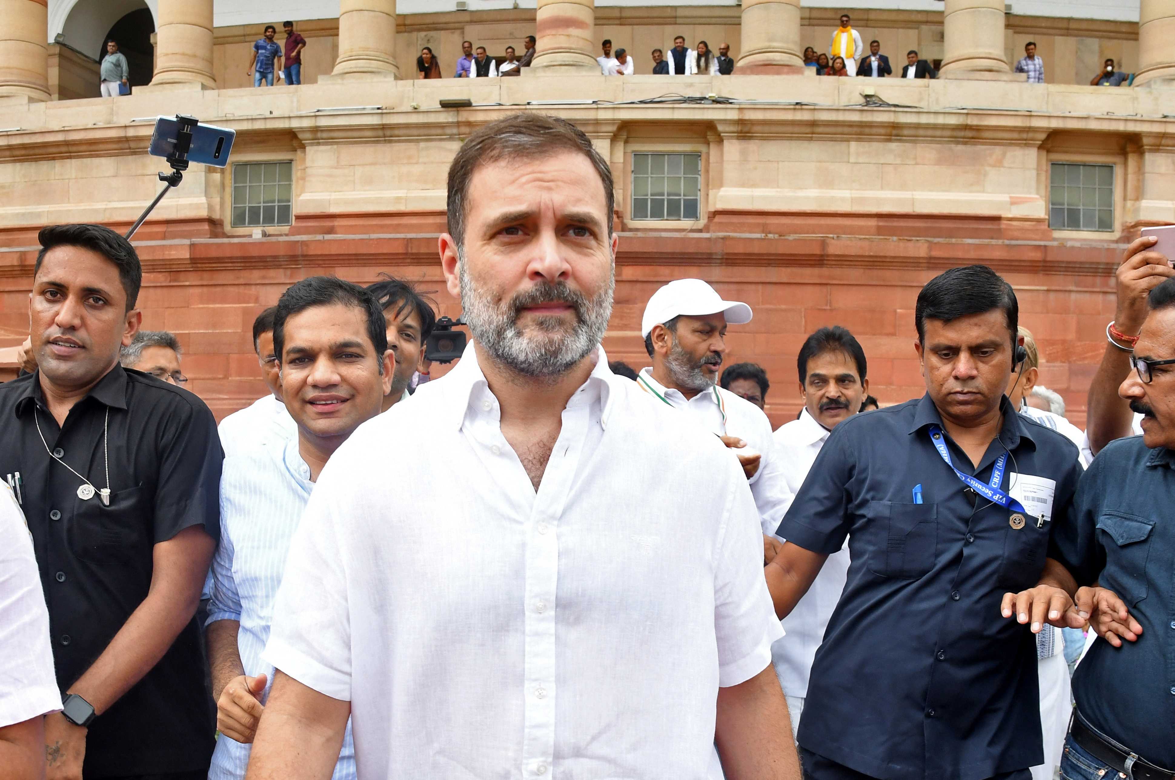 Indian opposition leader Rahul Gandhi returns to parliament after ...
